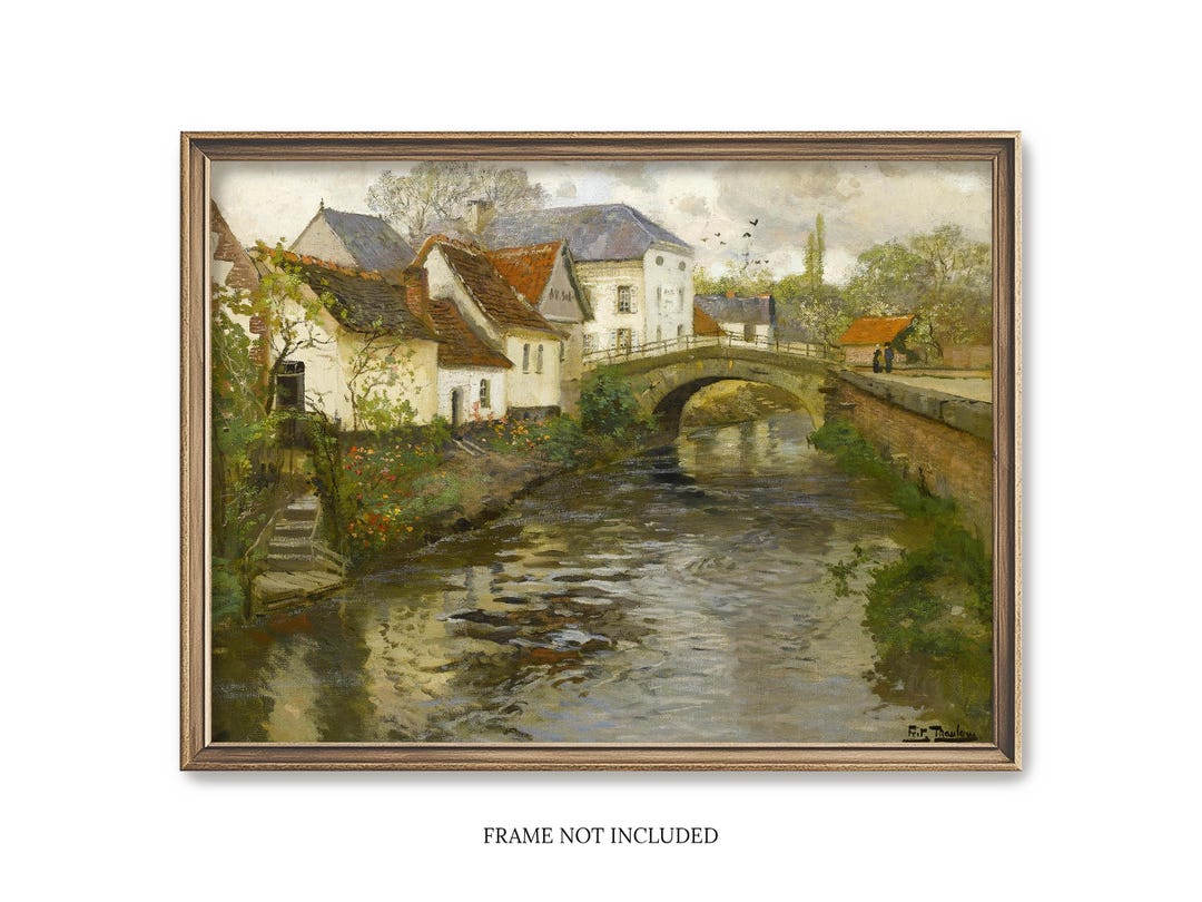 Vintage Artwork Art Print | Cottage Painting | Belgian Countryside Art ...
