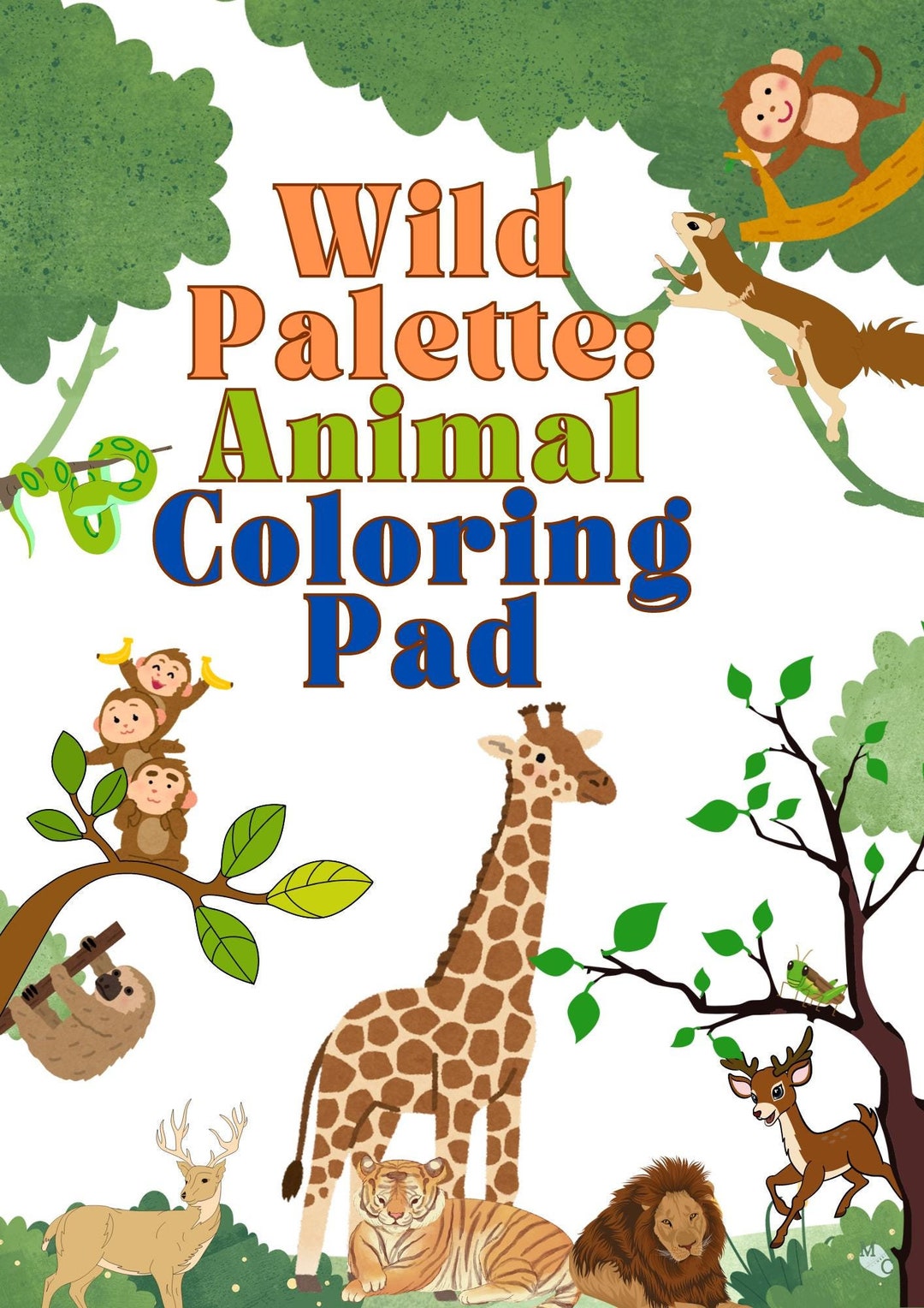 Educational Animal Coloring Pad, Coloring Pages, Activity Worksheets - Etsy