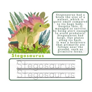 Busy Book Toddler Activity Practice Writing Numbers and Dino Names ...