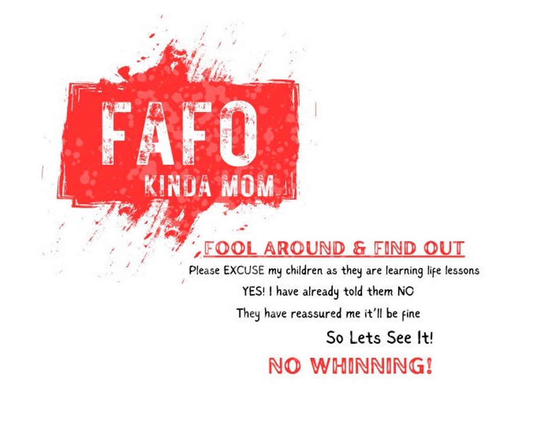 FAFO MOM T-shirt Print Kids Digital Funny Humor - Etsy