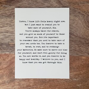 When Life Feels Heavy...typewriter Print/recycled 4 X 5 Kraft Card ...