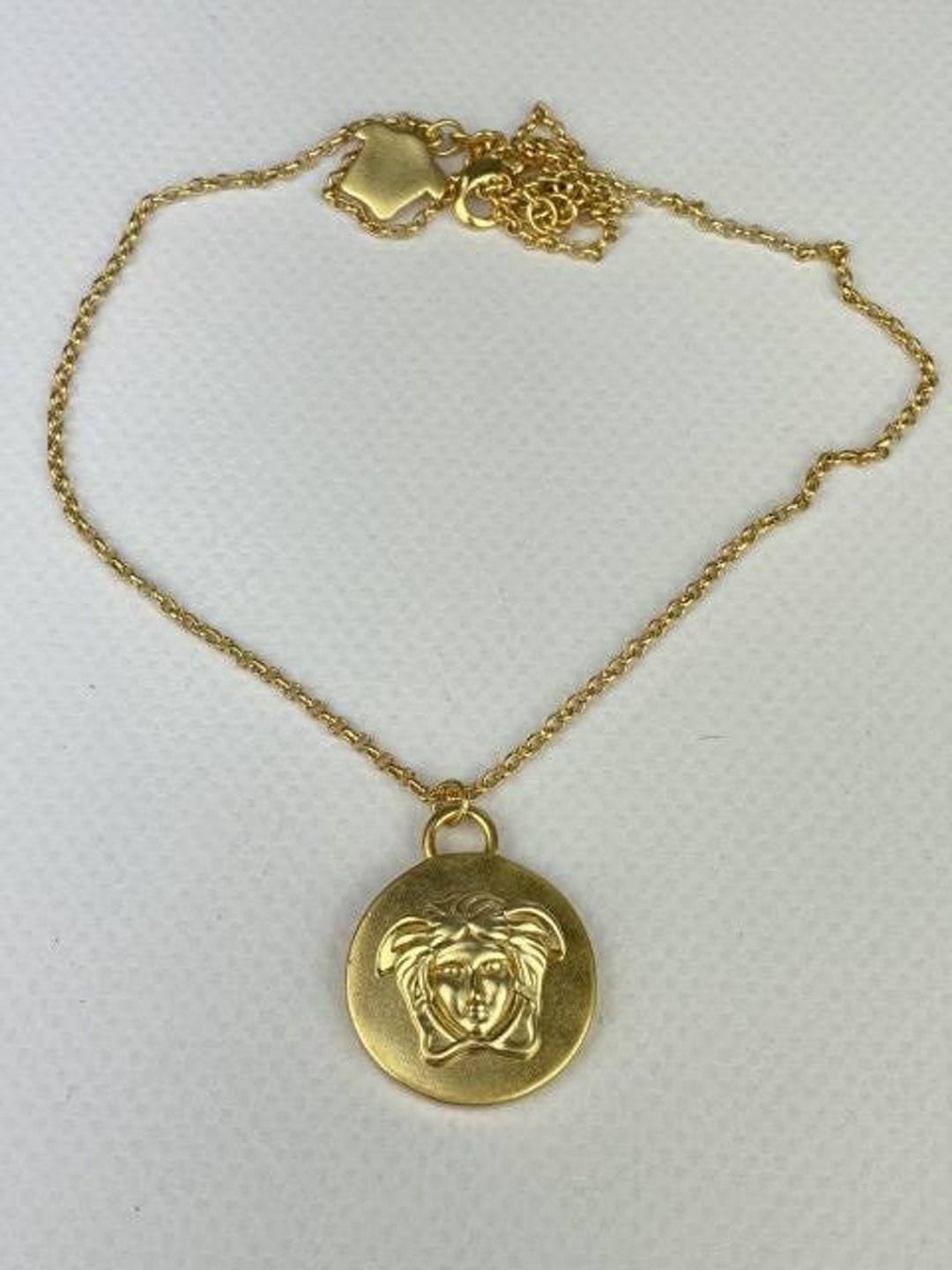 Versace Gold Curb Chain Medusa Pendant Necklace Luxury Designer Jewelry ...