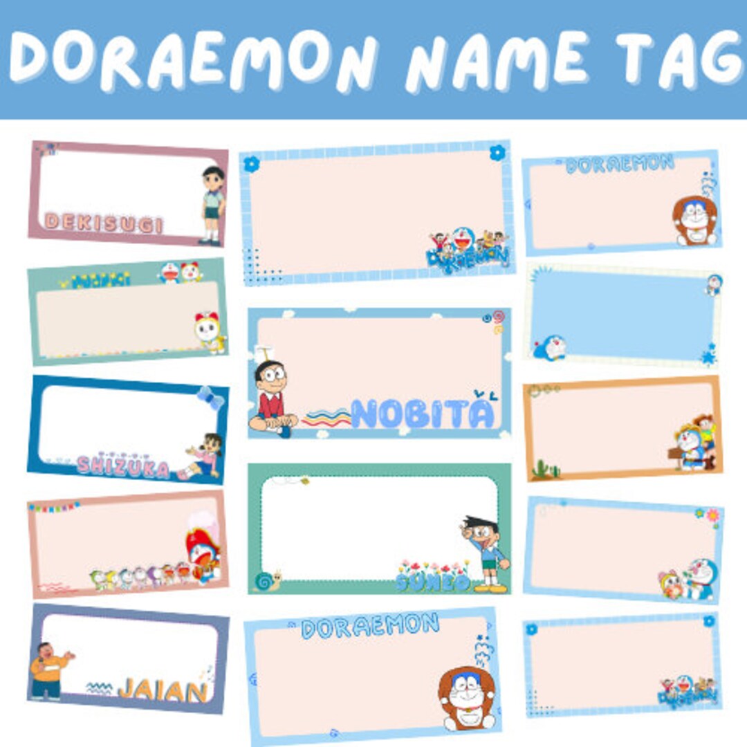 Doraemon Name Tags Template - Etsy