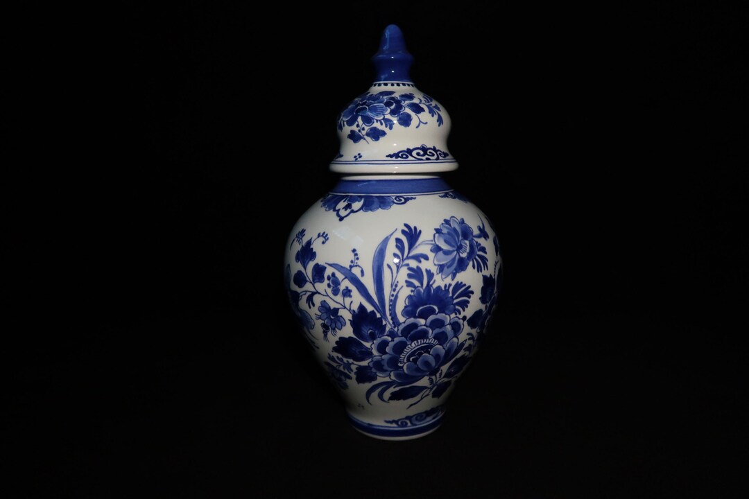 Royal Delft Floral Pattern Lidded Jar, Handcrafted in the 1970s - Etsy