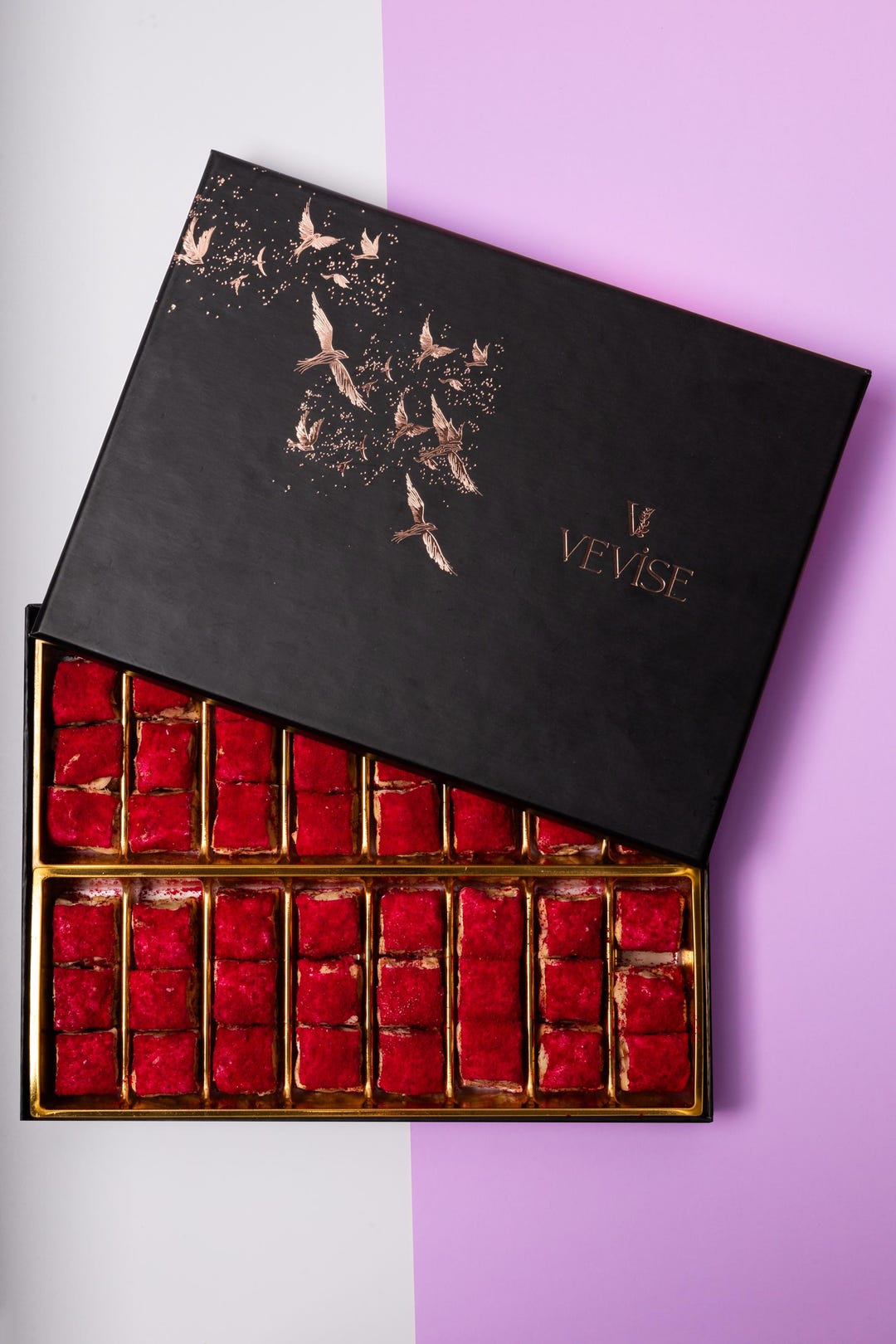 Red Velvet Turkish Delight Baklava – Handmade Chocolate Lokum, Red ...