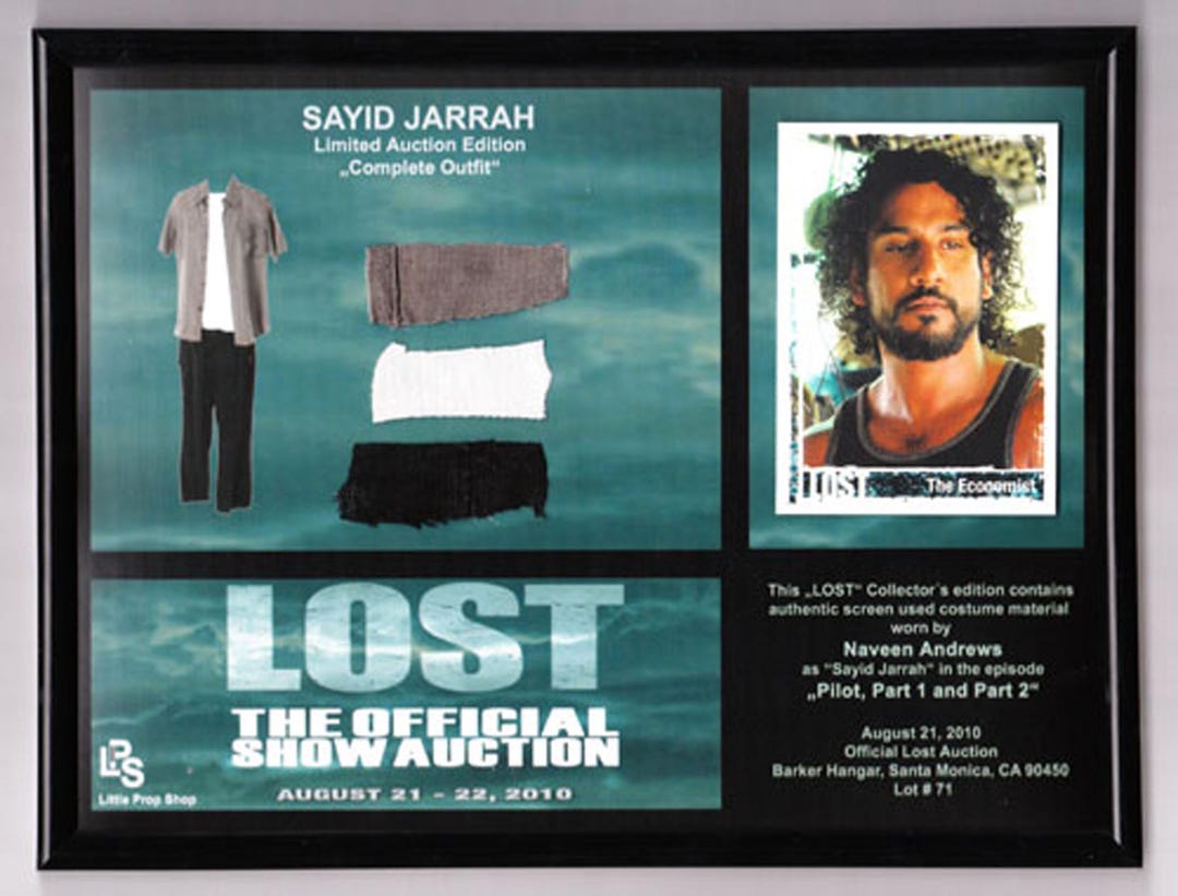 Lost Series - Original Costume Card - Prop - Naveen Andrews as Sayid ...