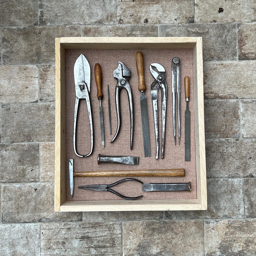Vintage Tools Framed. Industrial Style Decoration. Antique Tool Display ...