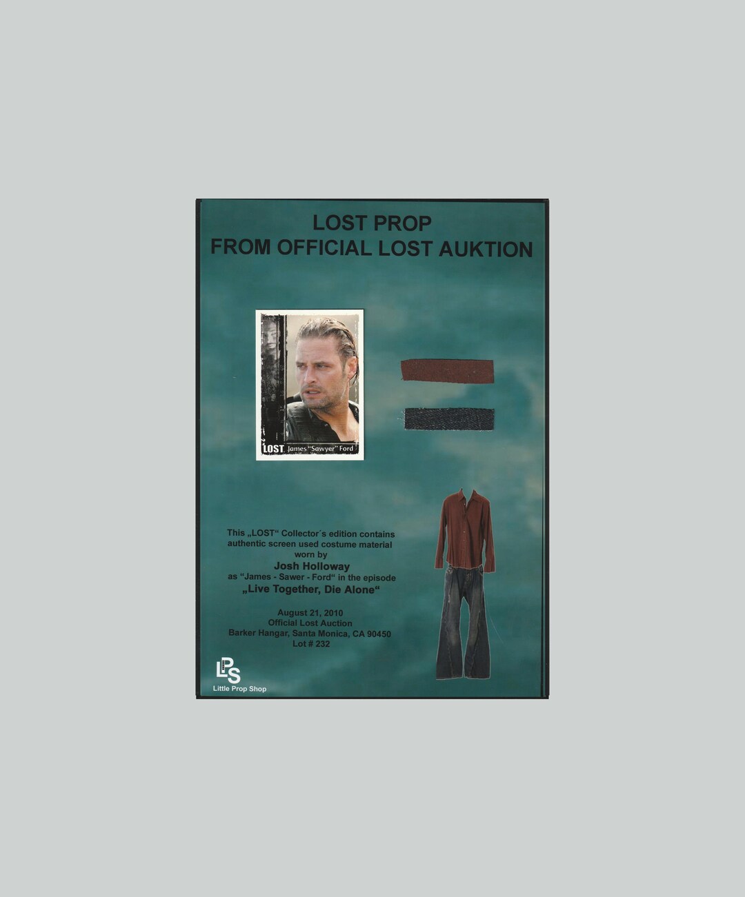 Lost Series Original Costume Card Prop Josh Holloway as James sawyer ...