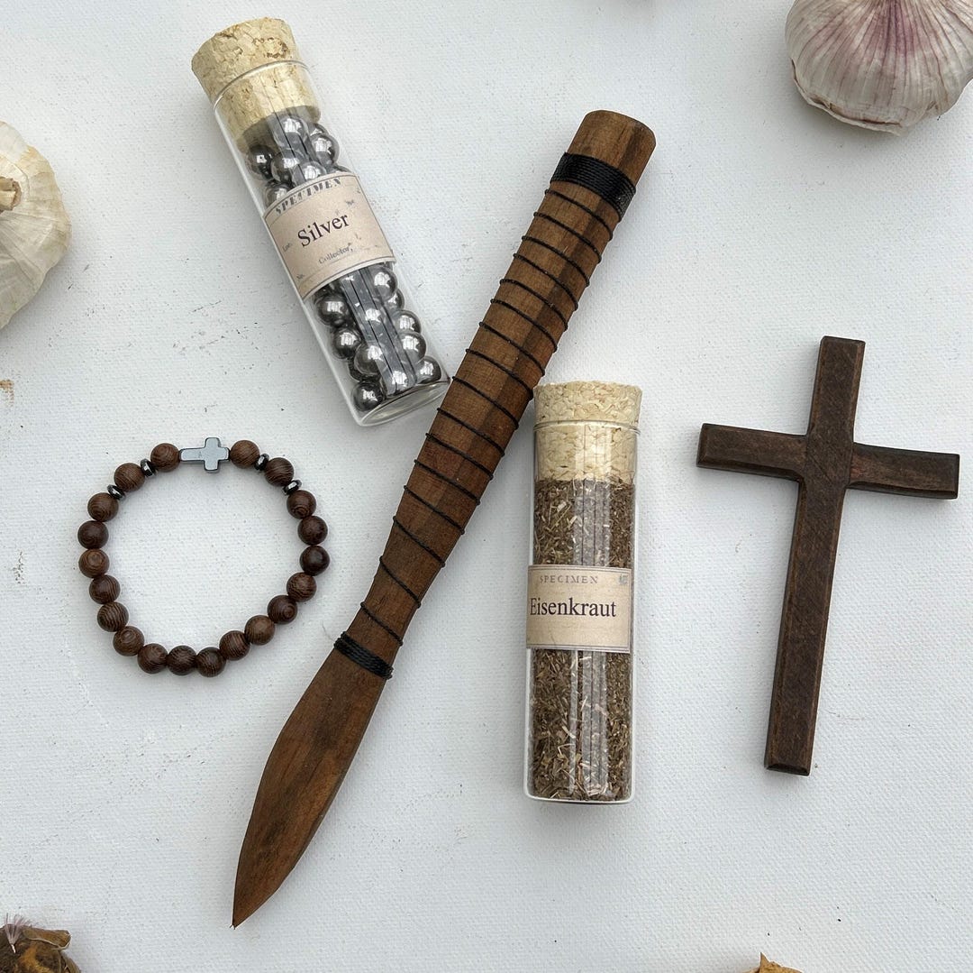 Vampire Killing Set Vampire Stake, Verbena, Silver Bullets, Wooden ...