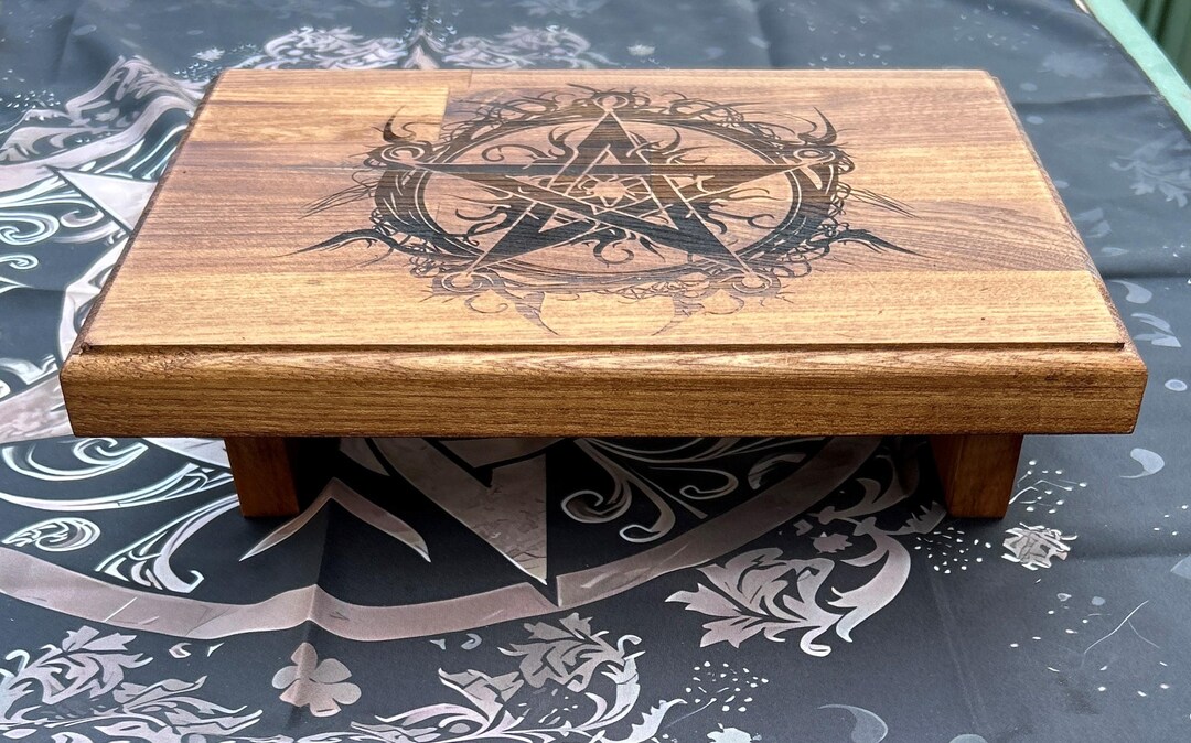 Witch Altar Pentagram - Wicca Table Top Made of Birch Wood Sealed With ...