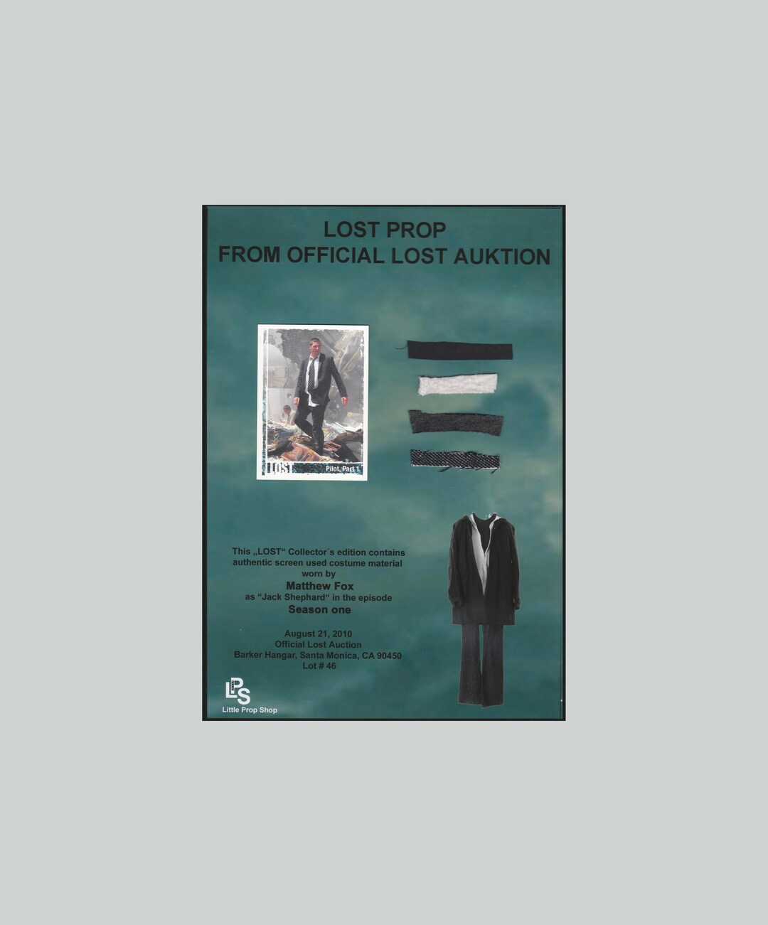 Lost TV Show - Original Costume Card - Prop of Matthew Fox as Jack ...