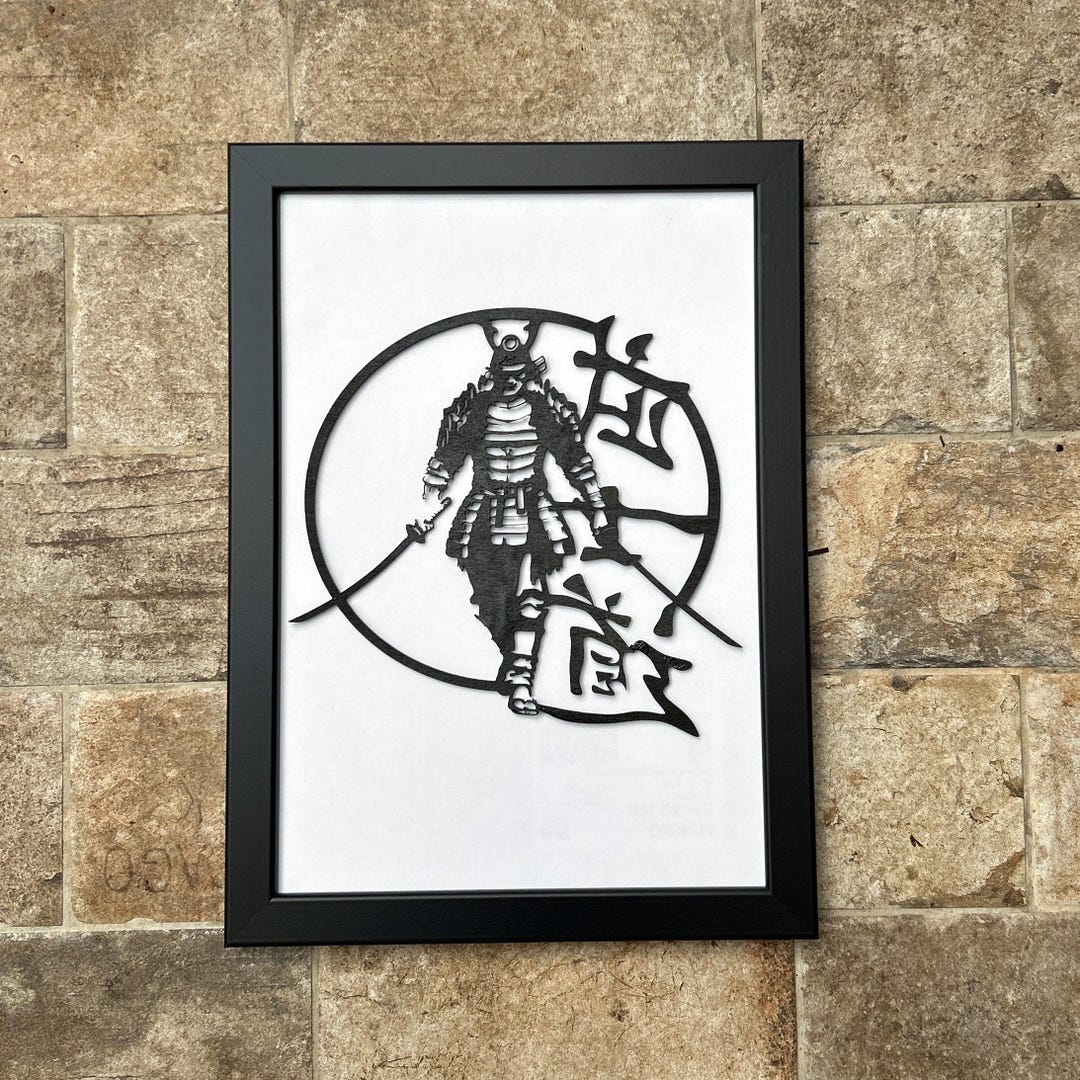 Wall-art Samurai Made of Wood, Wall Decoration, Wall Decoration Made of ...