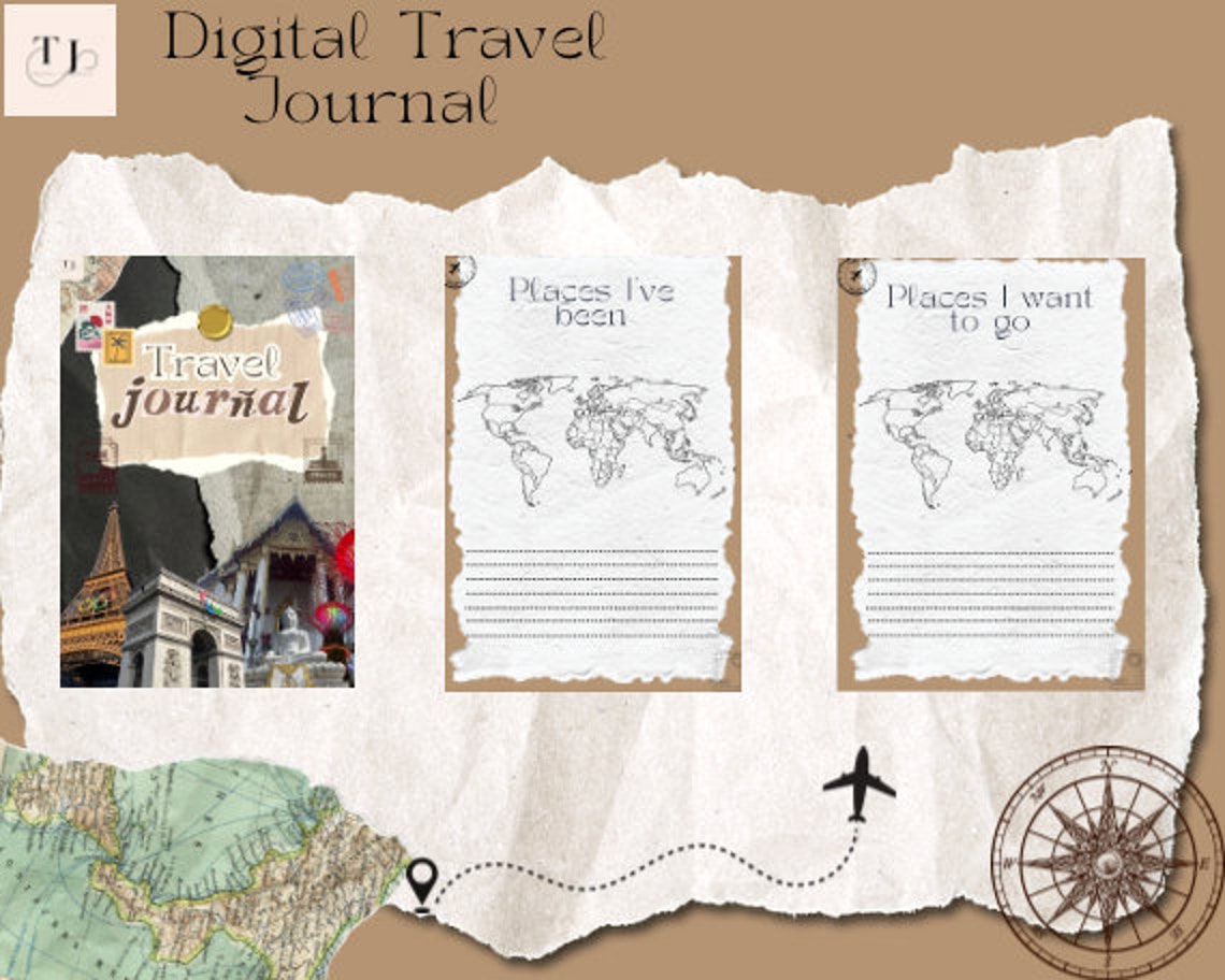 Digital Travel Journal, Travel Checklist, Travel Itinerary, Travel ...