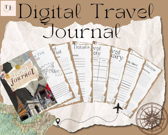 Digital Travel Journal, Travel Checklist, Travel Itinerary, Travel ...