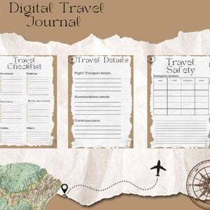 Digital Travel Journal, Travel Checklist, Travel Itinerary, Travel ...