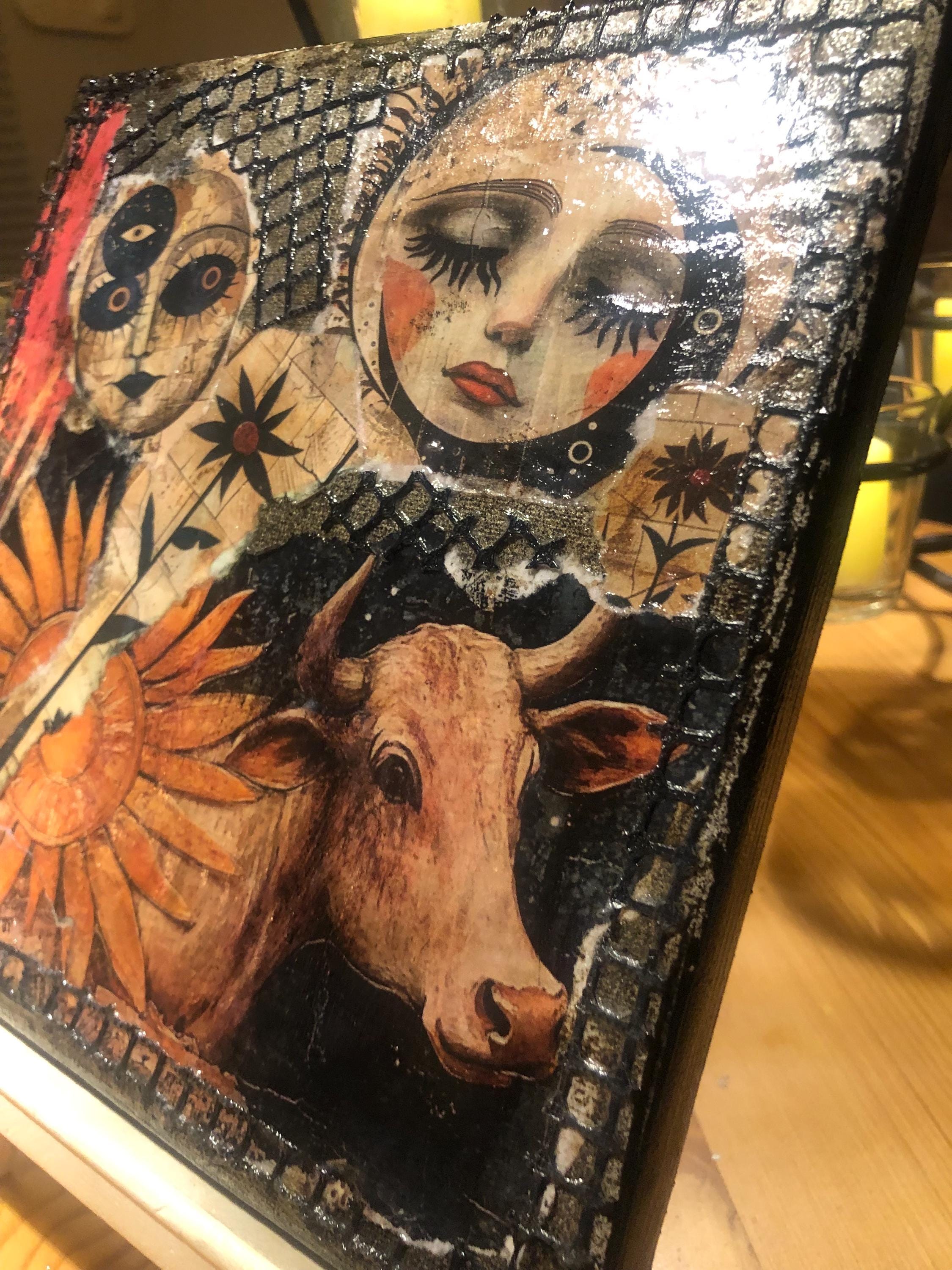 Two Faced Celestial Set 10x10 AND 8x8 With Easels Spray Paint, Ripped ...