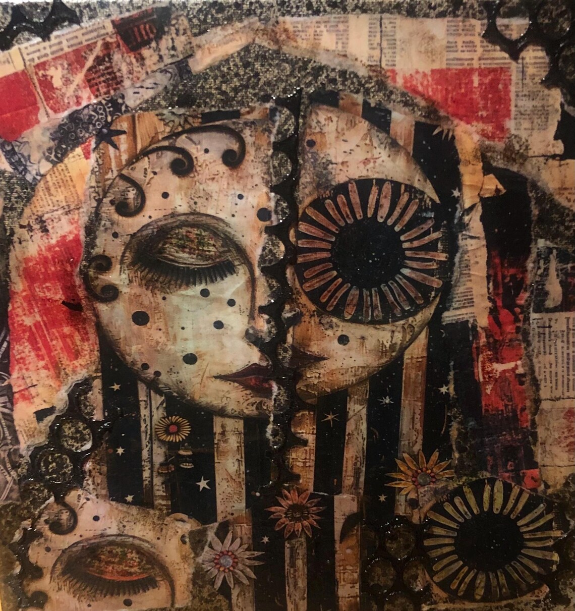 Two Faced Celestial Set 10x10 AND 8x8 With Easels Spray Paint, Ripped ...