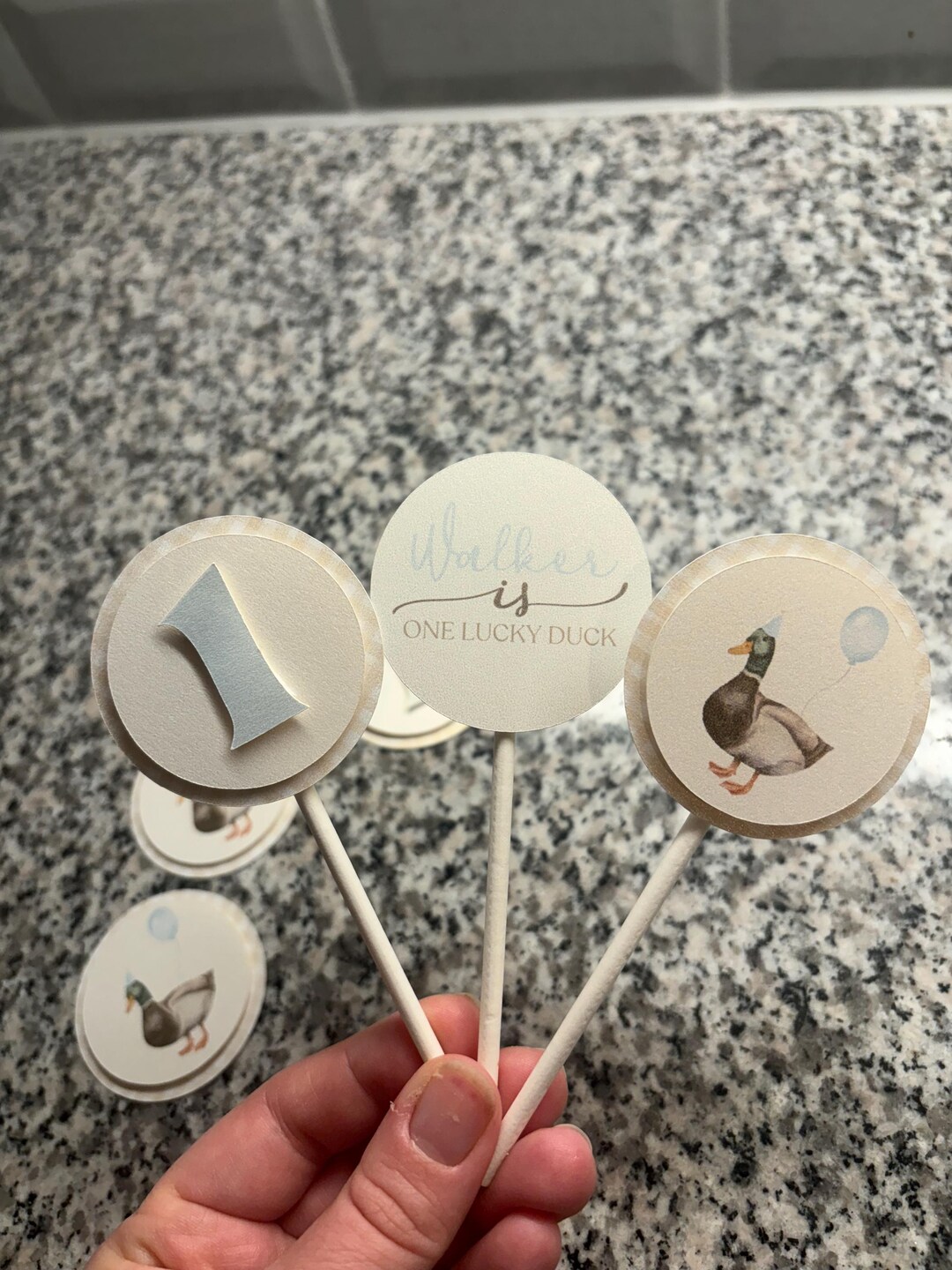 ONE Lucky Duck Cupcake Toppers - Etsy