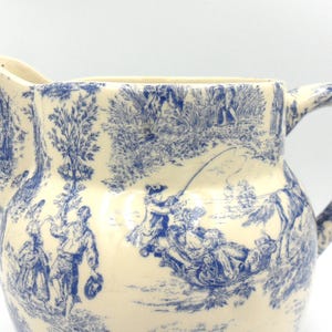 An Extra Large Dutch Jug in Blue Toile De Jouy Design by Heron Cross ...