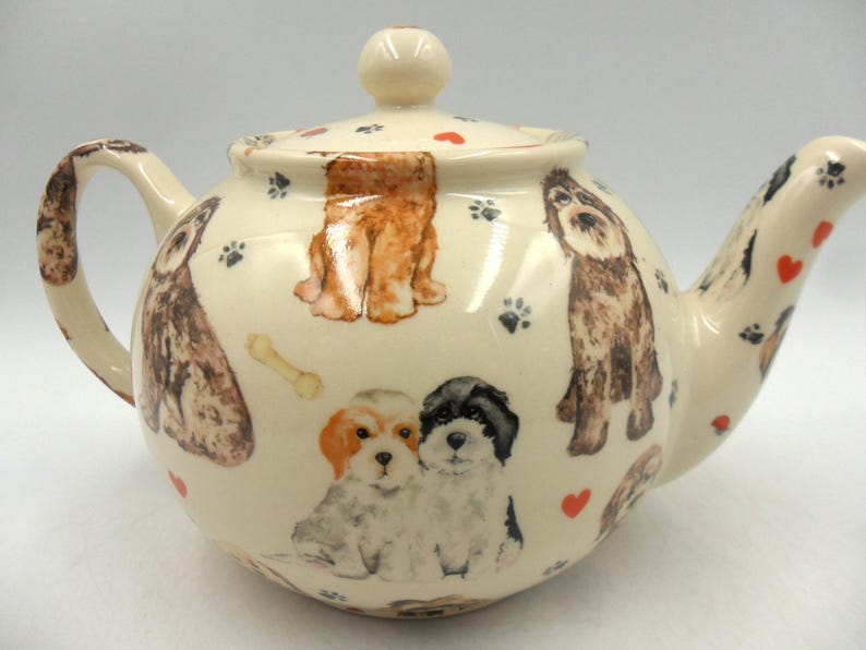 2 Cup Teapot in Cockerpoo Design by Heron Cross Pottery - Etsy