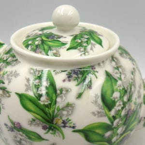 A 2 Cup China Teapot in Lily of the Valley Design for the Abbeydale ...