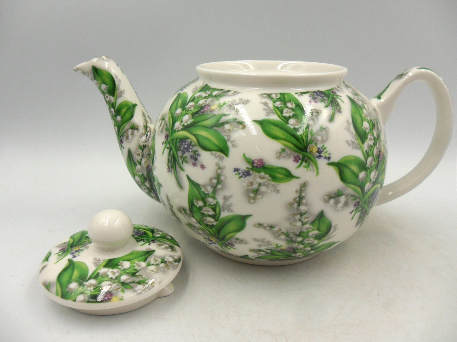 A 2 Cup China Teapot in Lily of the Valley Design for the Abbeydale ...