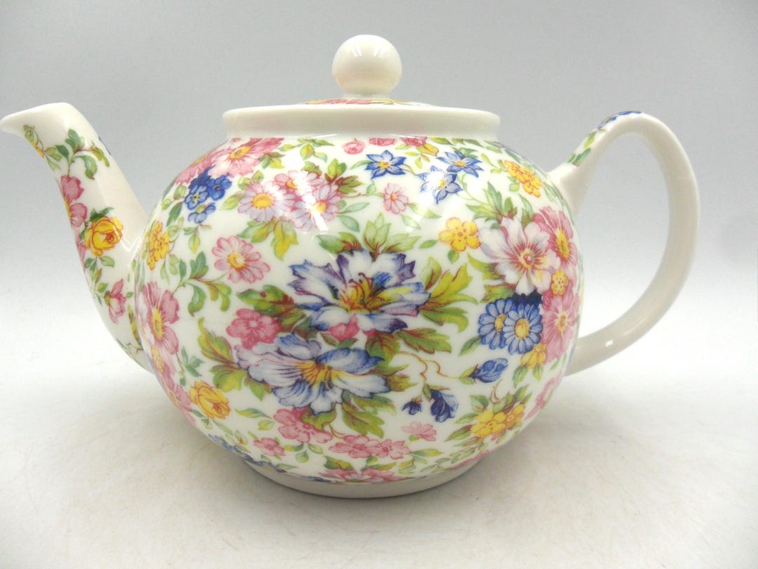 A 2 Cup China Teapot in Pretty Mille Fleure Design for the Abbeydale ...