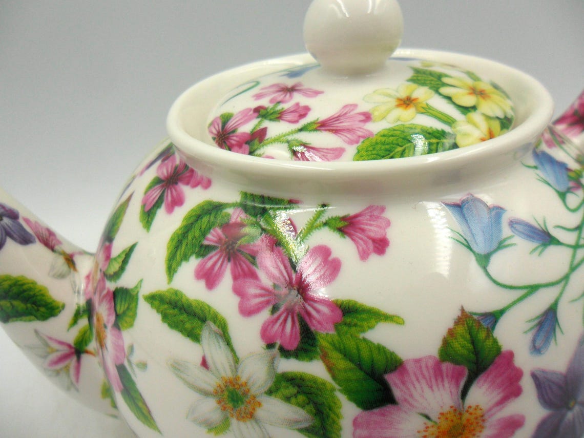 A 2 Cup China Teapot in Pretty Dog Rose Design for the Abbeydale ...