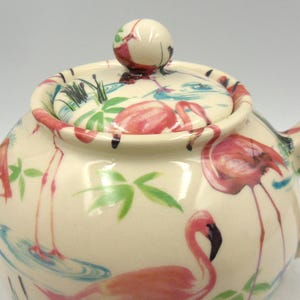 2 Cup Teapot in Flamingo Design by Heron Cross Pottery - Etsy