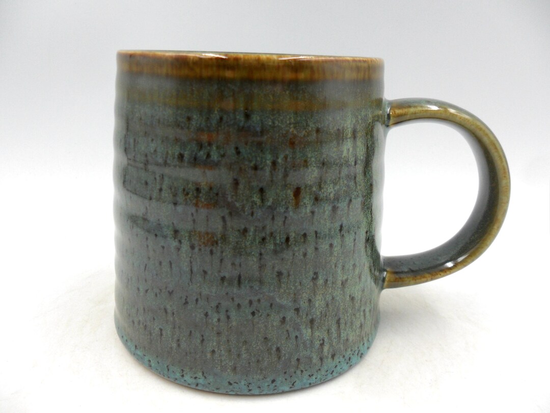 Individual Reactive Glaze Creme Brulee Mugs in Blue Speckled Leopard ...