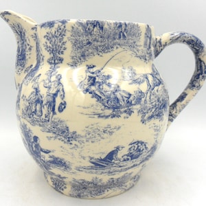An Extra Large Dutch Jug in Blue Toile De Jouy Design by Heron Cross ...