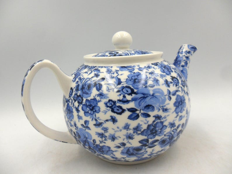 A 2 Cup China Teapot in Ditsy Blue Rose Design for the Abbeydale ...