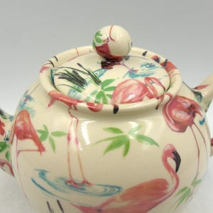 2 Cup Teapot in Flamingo Design by Heron Cross Pottery - Etsy