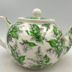 A 2 Cup China Teapot in Lily of the Valley Design for the Abbeydale ...