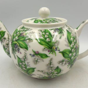 A 2 Cup China Teapot in Lily of the Valley Design for the Abbeydale ...