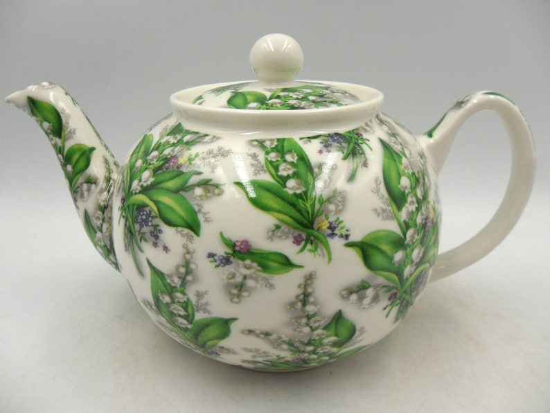 A 2 Cup China Teapot in Lily of the Valley Design for the Abbeydale ...