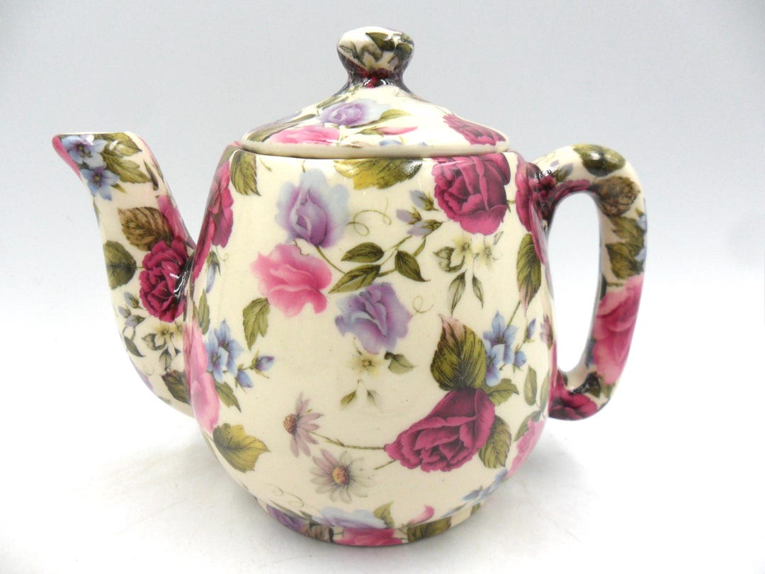 Cocktail Teapot in Summer Rose Design - Etsy