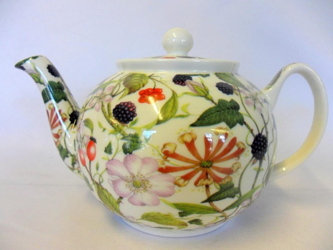 A 2 Cup China Teapot in Hedgerow Bramble Design for the Abbeydale ...