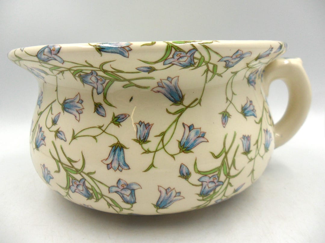 Medium Chamber Pot in Pretty Harebell Design by Heron Cross Pottery. - Etsy