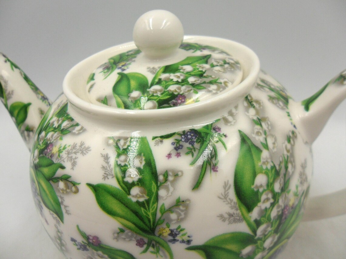 A 2 Cup China Teapot in Lily of the Valley Design for the Abbeydale ...