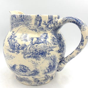 An Extra Large Dutch Jug in Blue Toile De Jouy Design by Heron Cross ...