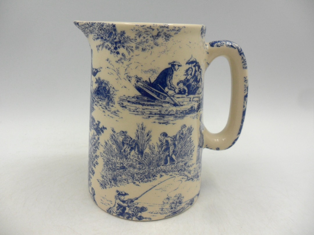 Half Pint Jug in Blue Toile Design by Heron Cross Pottery - Etsy