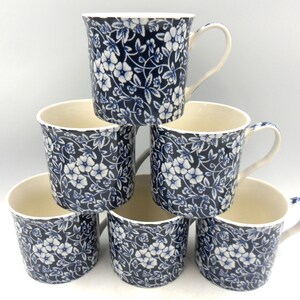Set of 6 Blue Calico Design Palace Mugs - Etsy