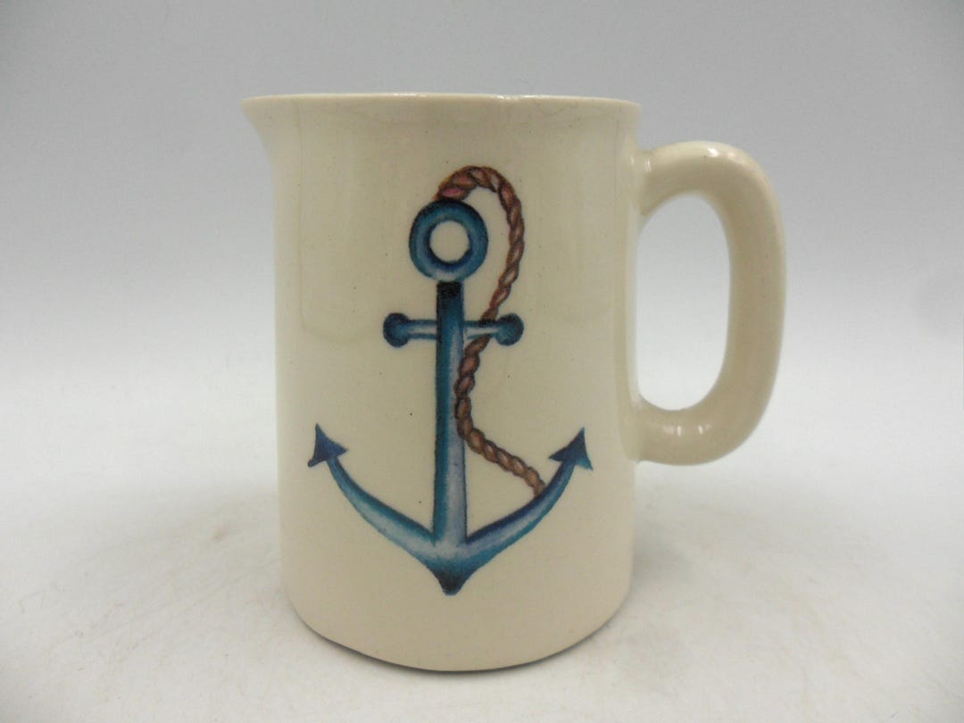 Quarter Pint Earthenware Cream Jug in Anchor Design by Heron Cross ...