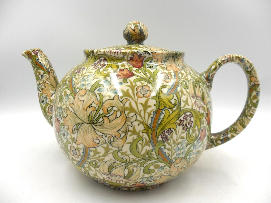 6 Cup Teapot in William Morris Golden Lily Design by Heron Cross ...