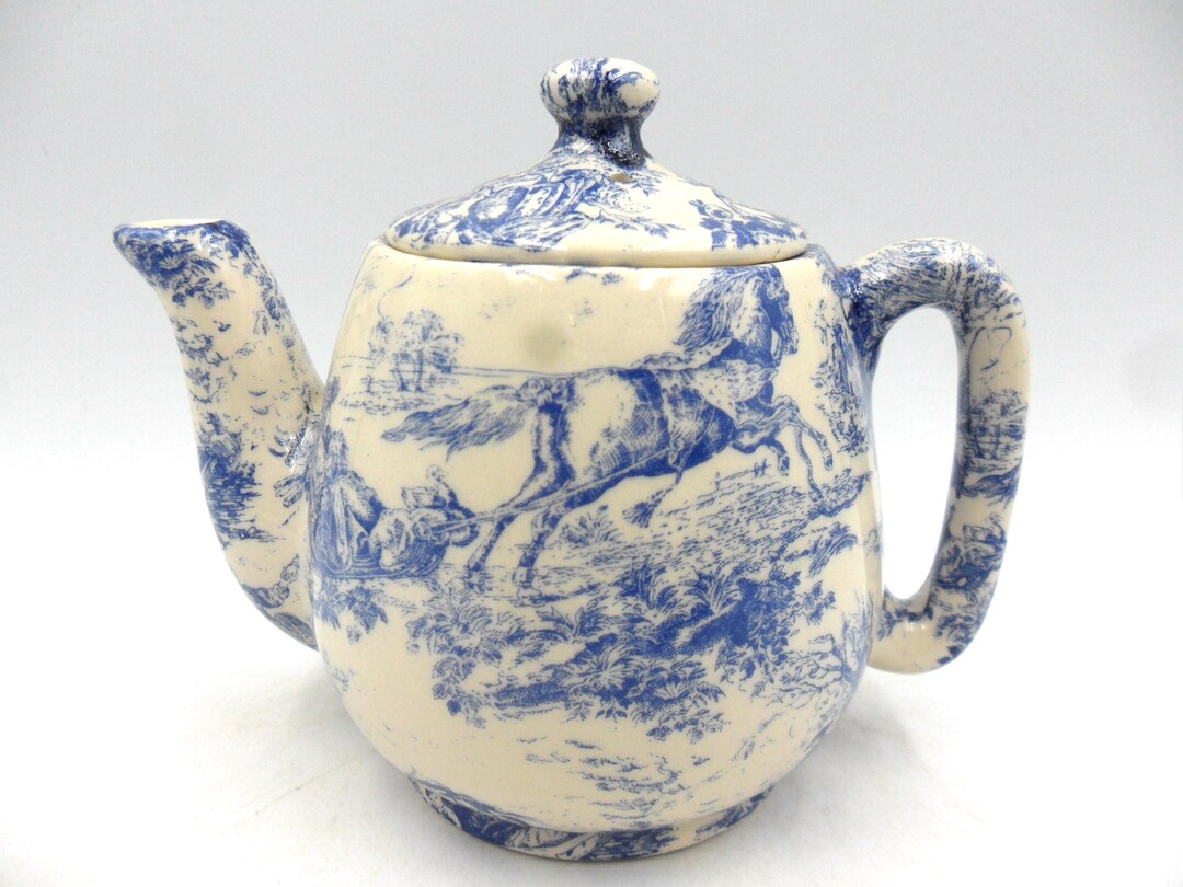 Cocktail Teapot in Blue Toile Design - Etsy