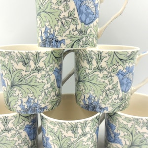 Set of 6 William Morris Anemone Design Palace Mugs - Etsy