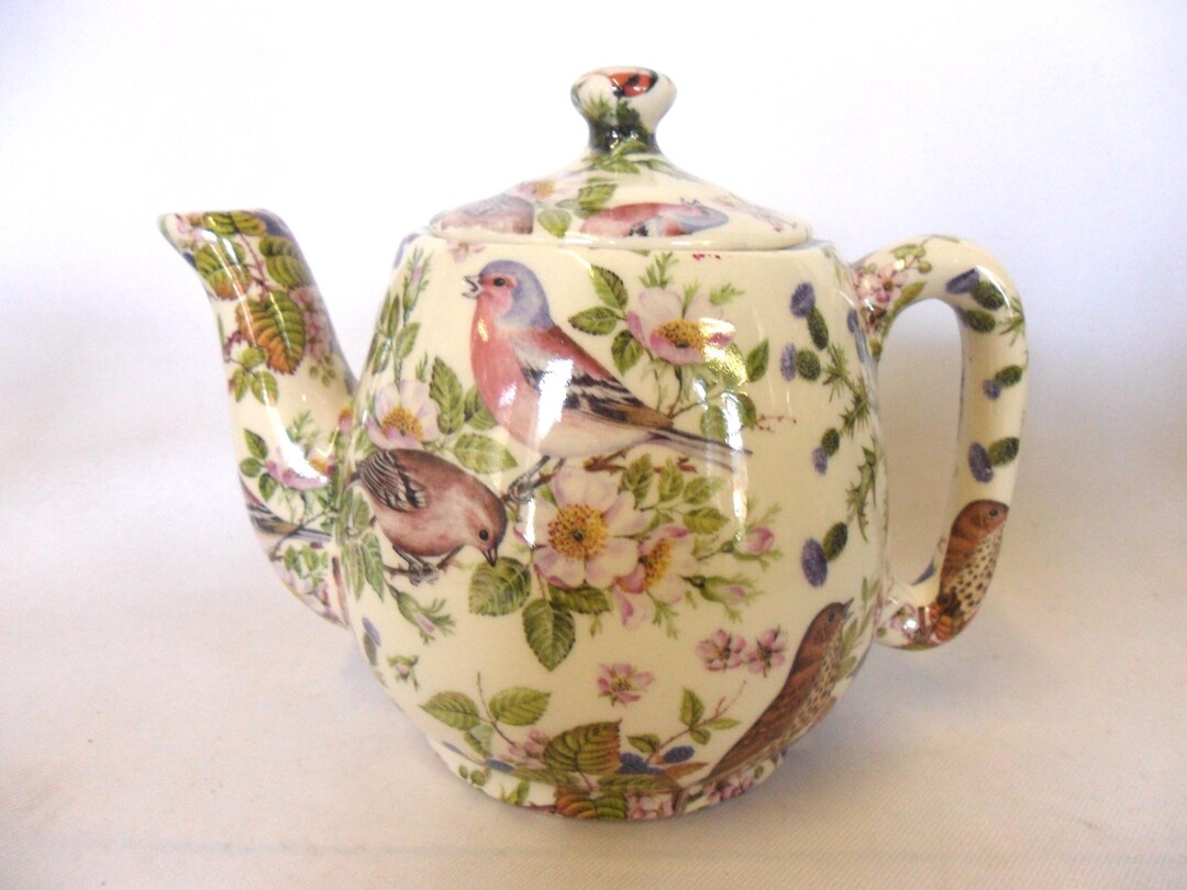 Cocktail Teapot in British Birds Design - Etsy