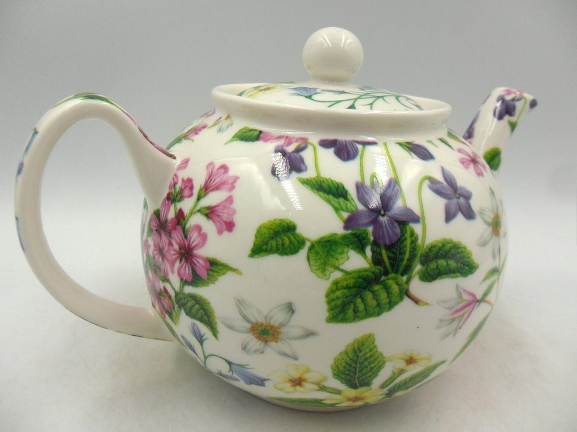 A 2 Cup China Teapot in Pretty Dog Rose Design for the Abbeydale ...