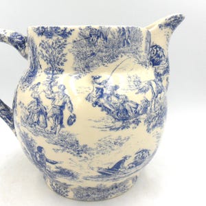 An Extra Large Dutch Jug in Blue Toile De Jouy Design by Heron Cross ...